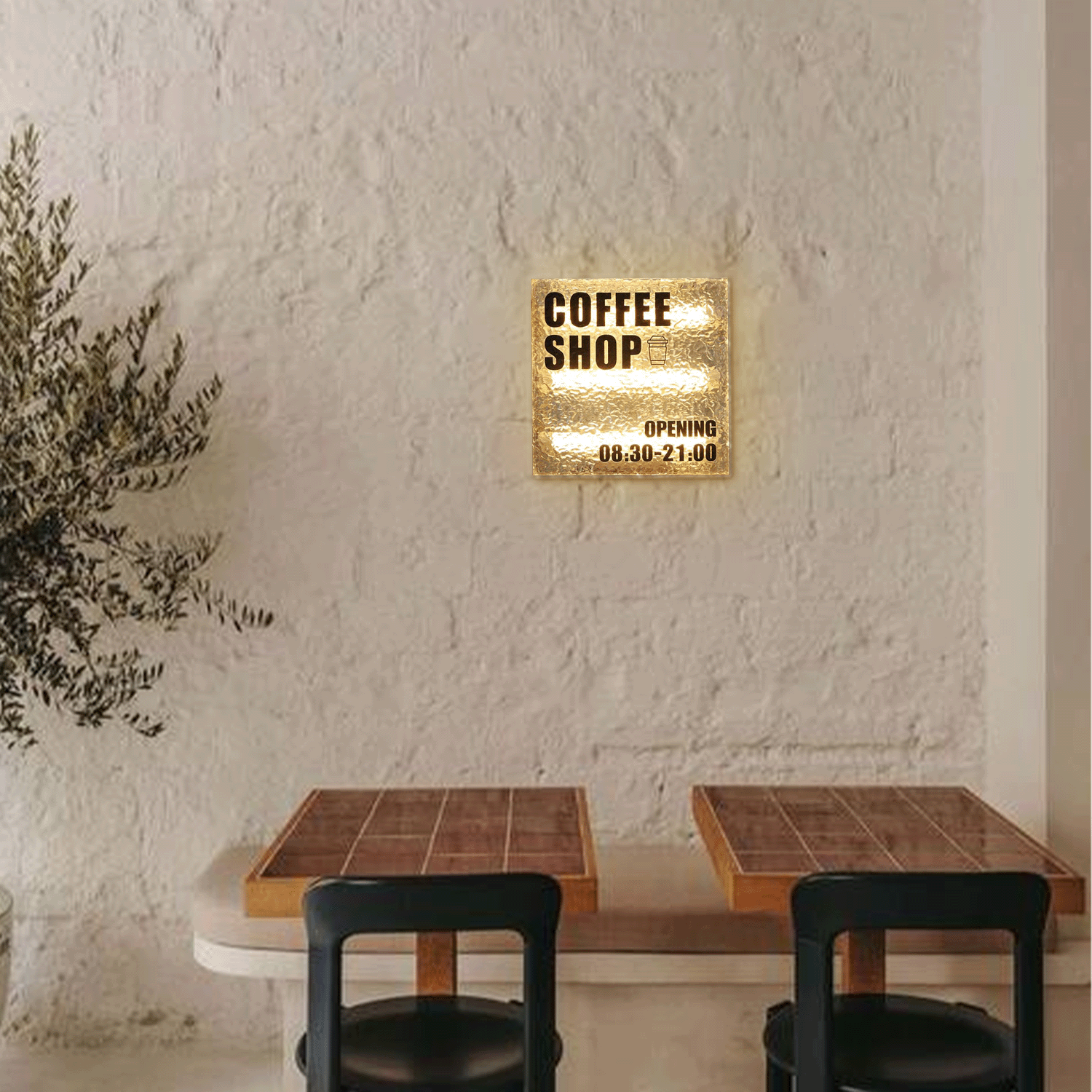 INS-Inspired Textured Glass Acrylic Light Box Shop Sign – Illuminated – Vegosign